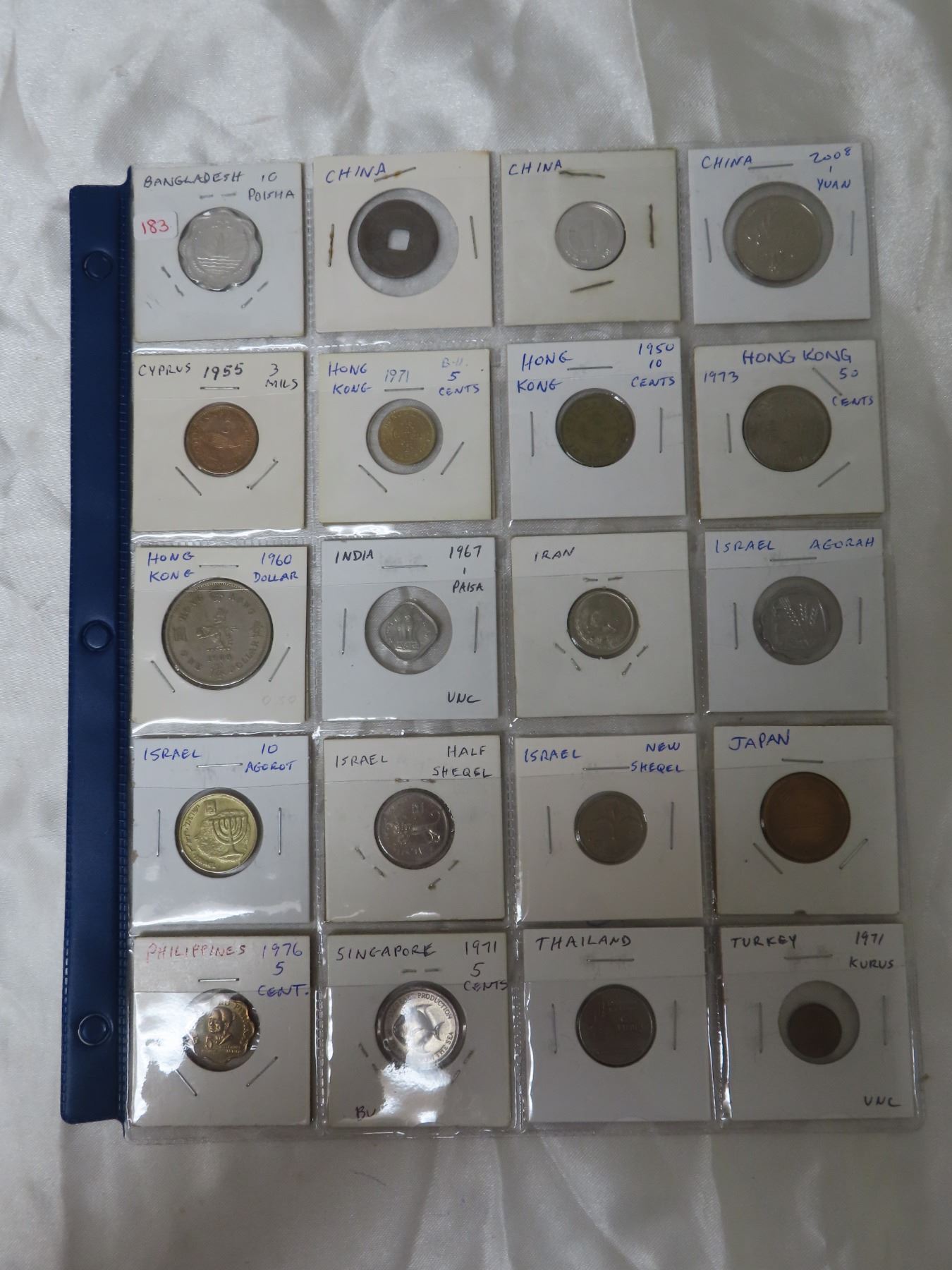 Lot of 20 Asian coins from Bangladesh, China, Cyprus, Hong Kong, India ...