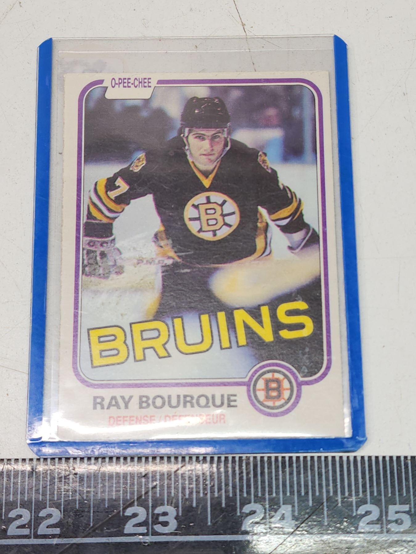 OPC Bruins, Ray Bourque hockey card 1981 - Schmalz Auctions