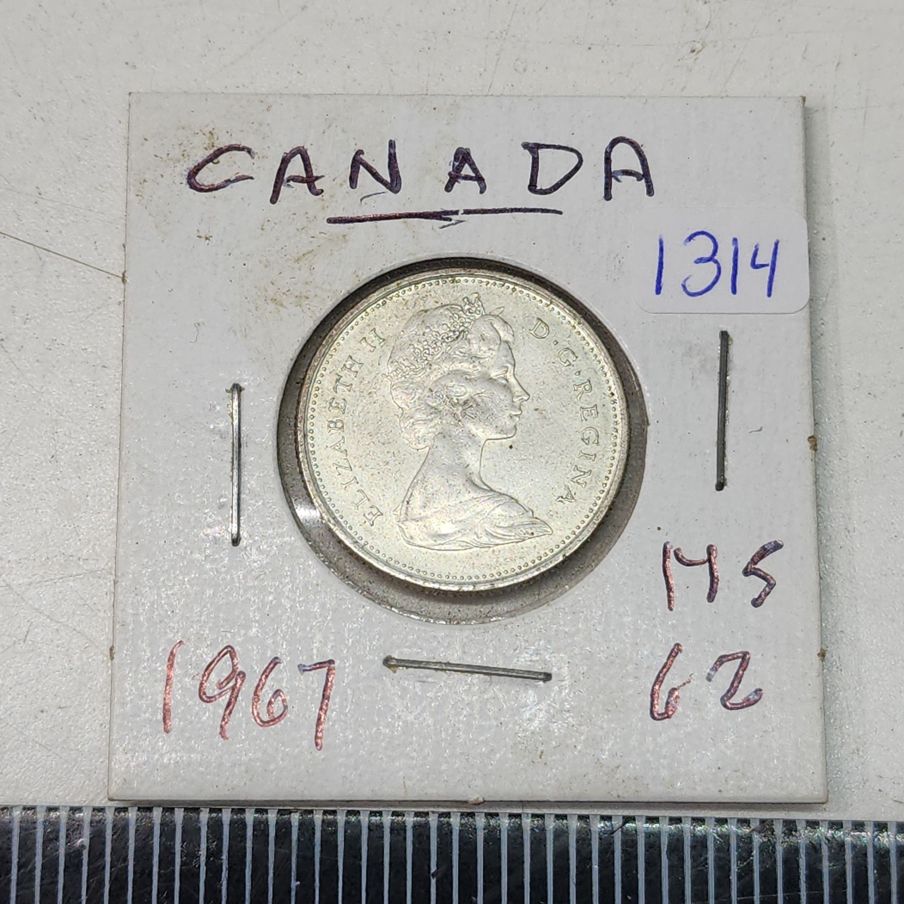 1967 Canadian silver "lynx" 25 cent coin - Schmalz Auctions