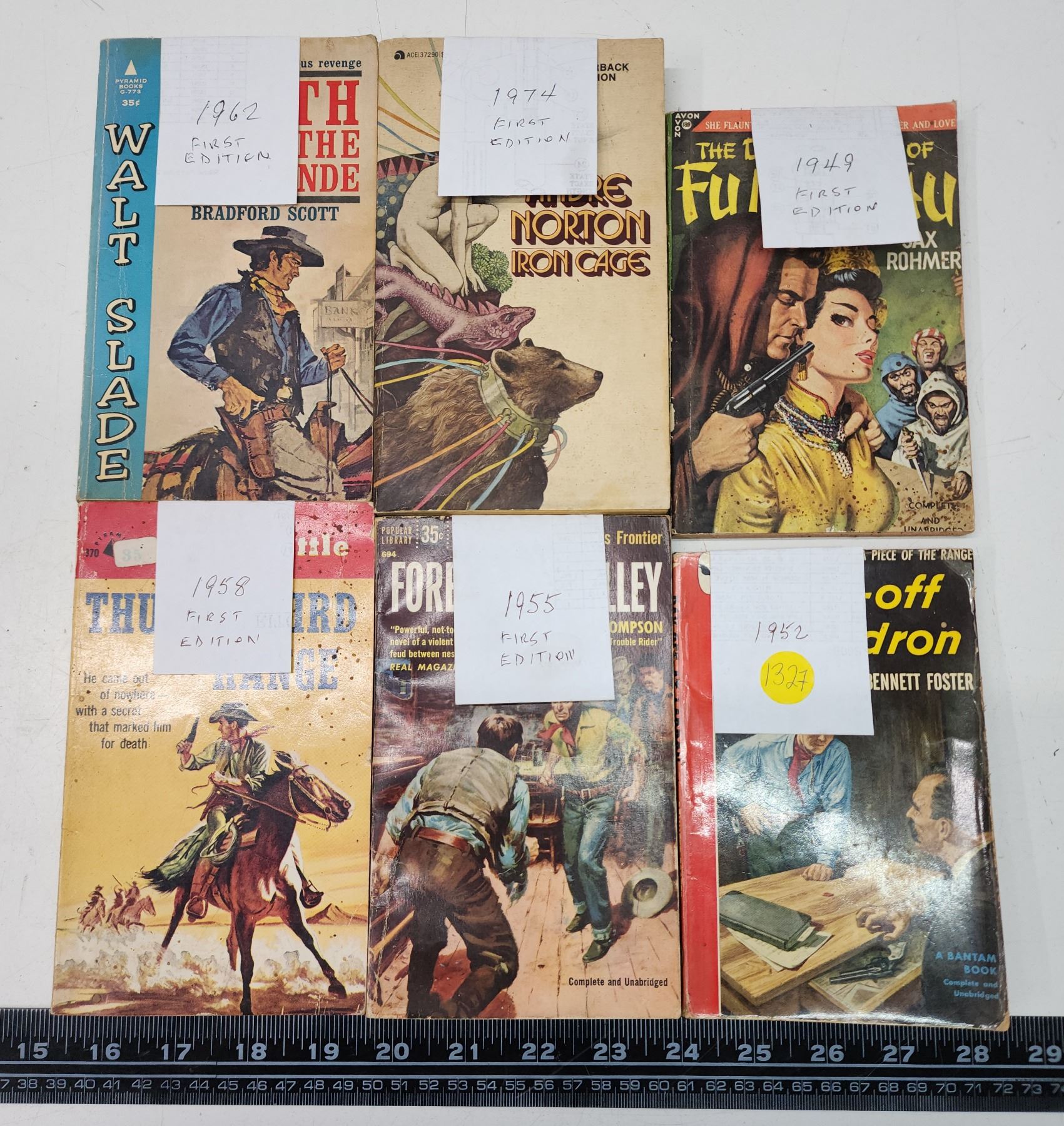 6 Vintage, First Edition books - mostly western genres - Schmalz Auctions