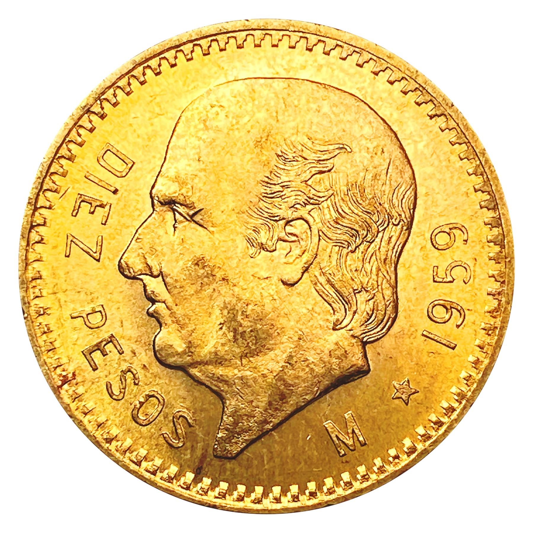 1959 Mexico .2411oz Gold 10 Pesos UNCIRCULATED