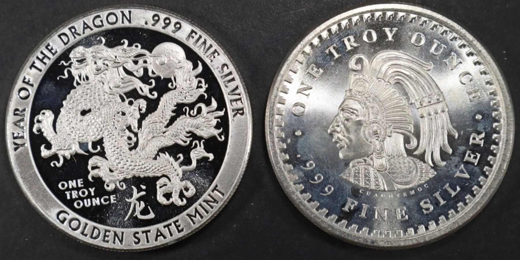 (2) 1 0Z .999 SILVER ROUNDS