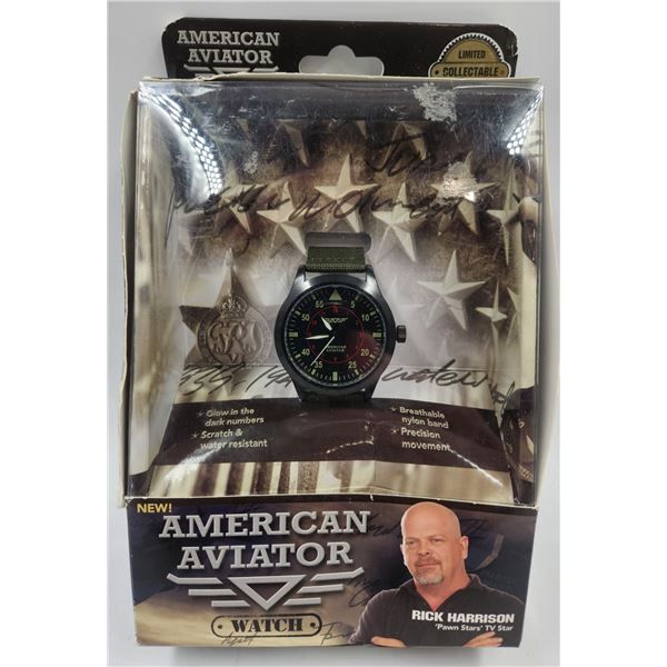 American Aviator Watch Limited Collector's Edition Pawn Stars (COA on Back)