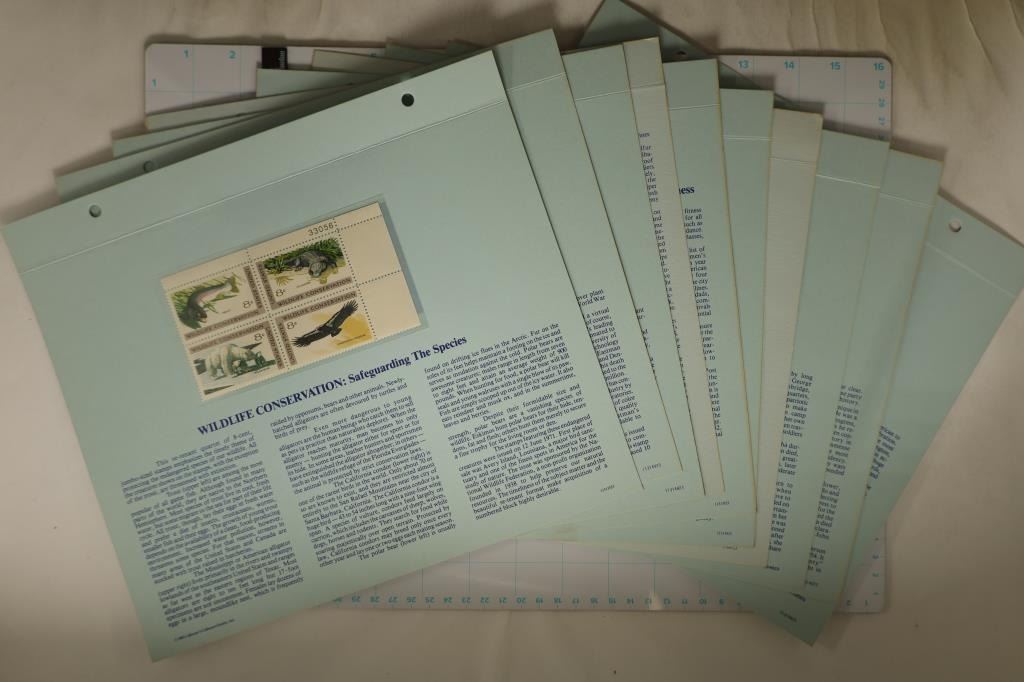 10 BLOCKS OF 4 UNCANCELLED US POSTAGE STAMPS