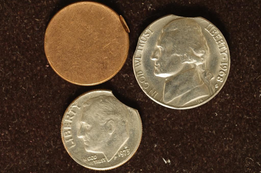 ERRORS-3 U.S. ERROR COINS: 1 CENT BANK PLANCHET,