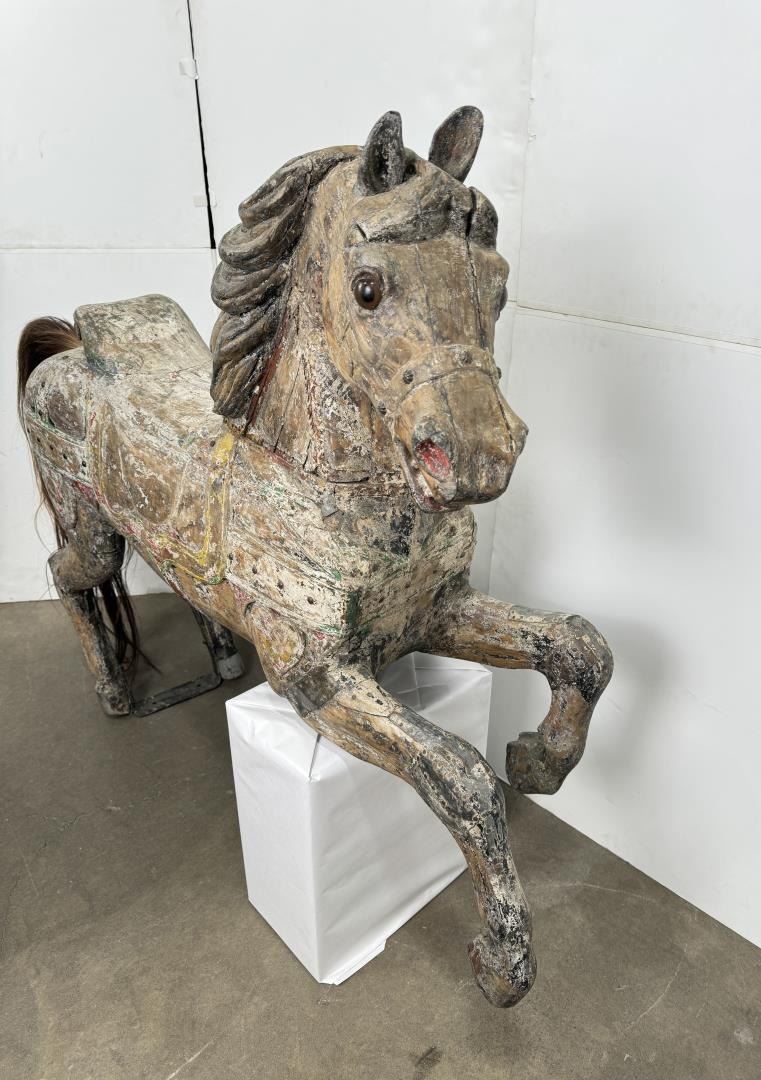 Antique Friedrich Heyn Prancer Wood Carousel Horse