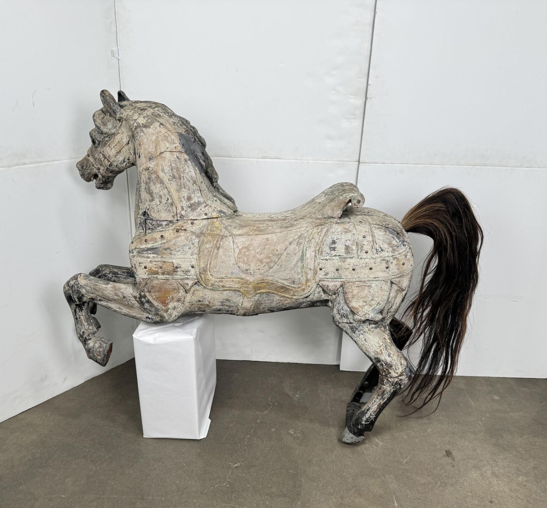 Antique Friedrich Heyn Prancer Wood Carousel Horse