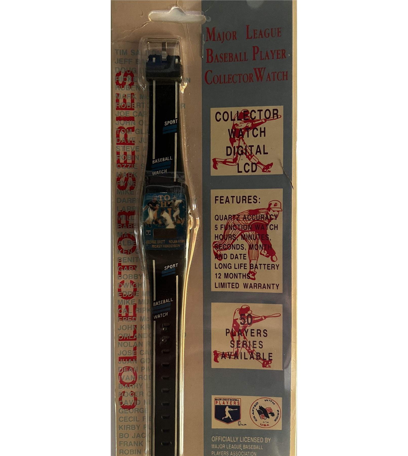 Baseball collectors watch. George Brett, Nolan Ryan and Ricky Henderson
