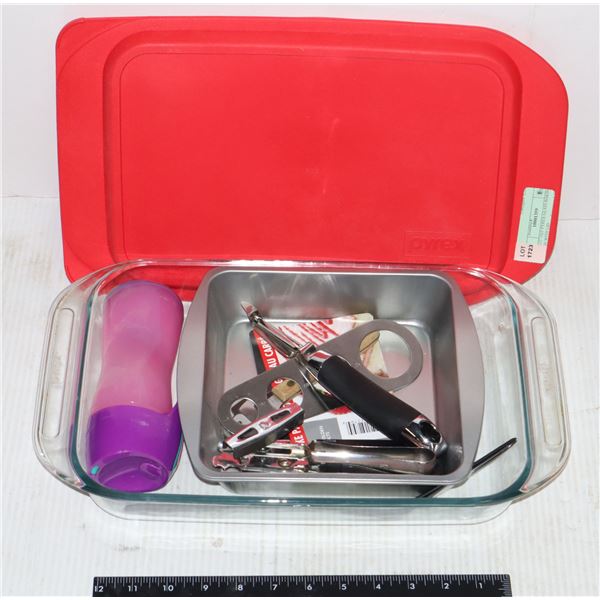 9x13 3qt Pyrex Glass Baking Dish With Lid