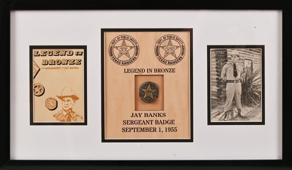 Texas Ranger Jay Banks' Framed Sergeant Badge
