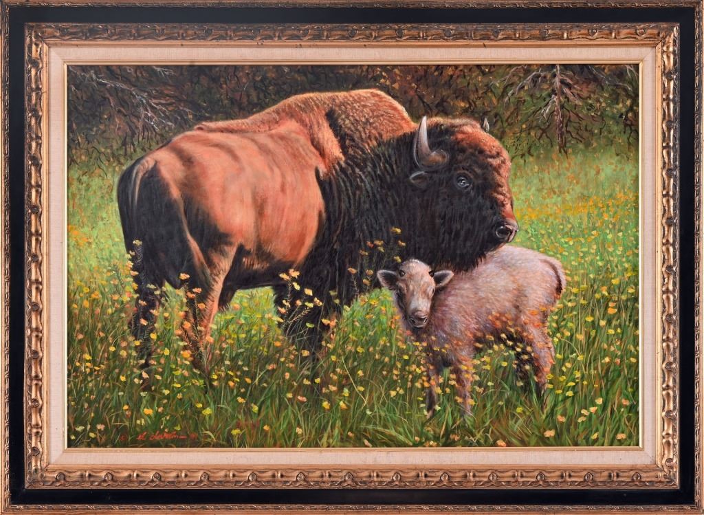 White Buffalo Gilbert Duran Original Oil Painting