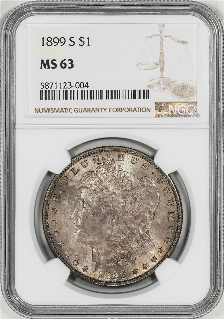 1899-S $1 Morgan Silver Dollar Coin NGC MS63