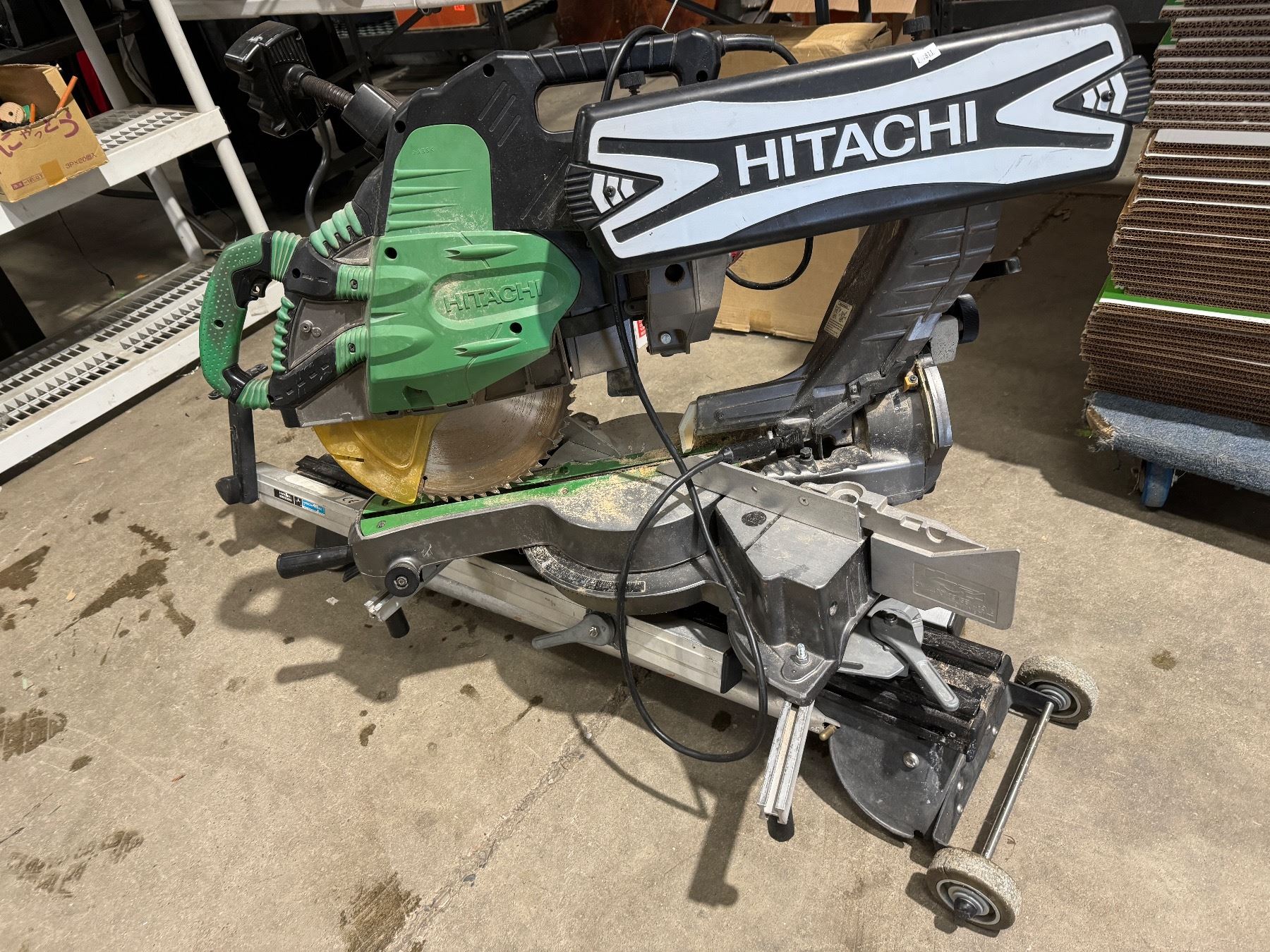 Hitachi sliding compound mitre saw with stand