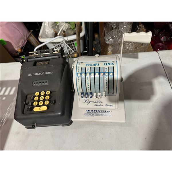 Paymaster check writer and Remington Rand