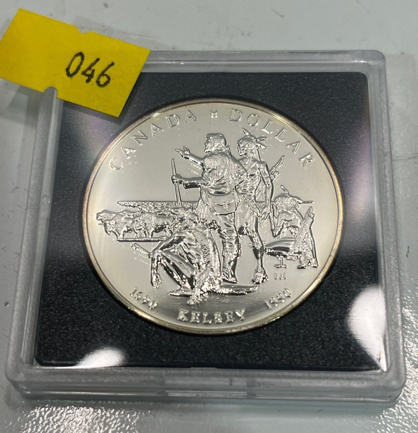 1990 Canadian Henry Kelsey Tricentennial Dollar 23.3g 50% Silver - Beck Auctions Inc.