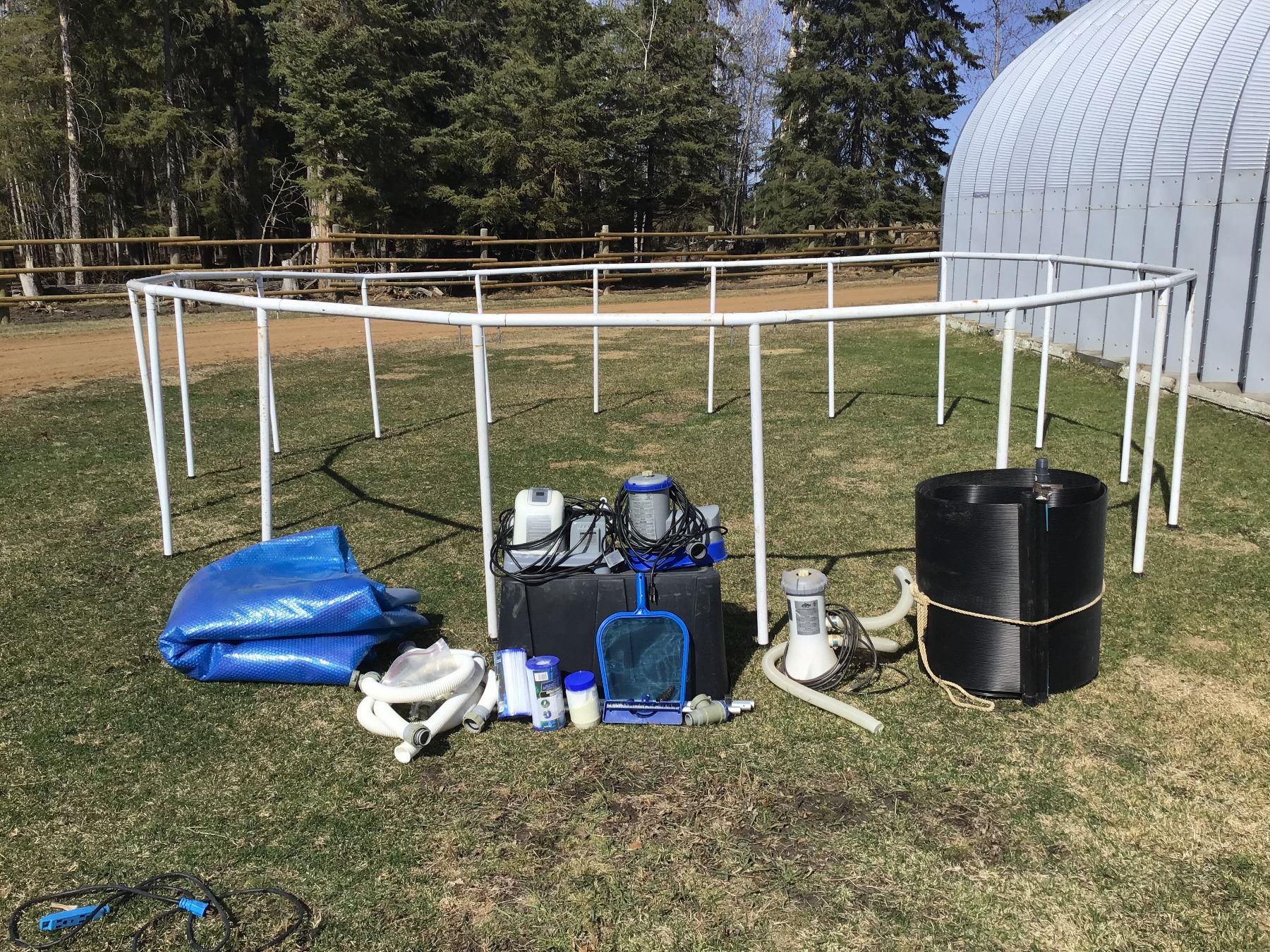 Swimming pool: 2 solar panels, floating pool cover, pool cover; 1 salt ...