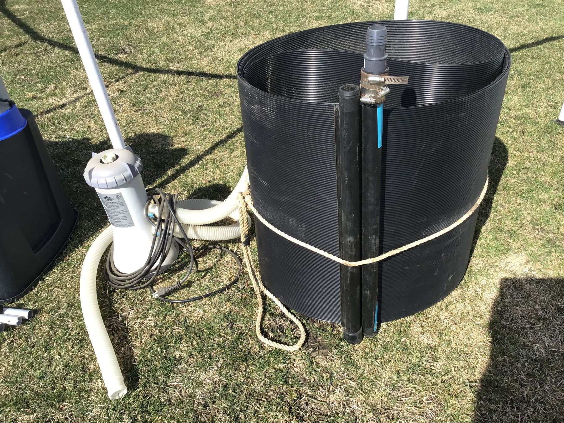 Swimming pool: 2 solar panels, floating pool cover, pool cover; 1 salt ...