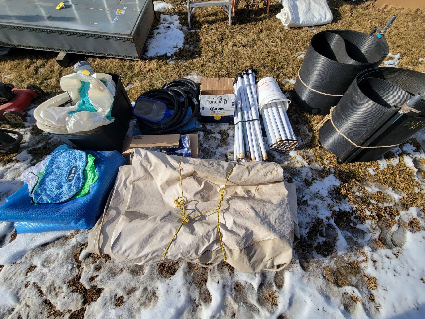 Swimming pool: 2 solar panels, floating pool cover, pool cover; 1 salt ...