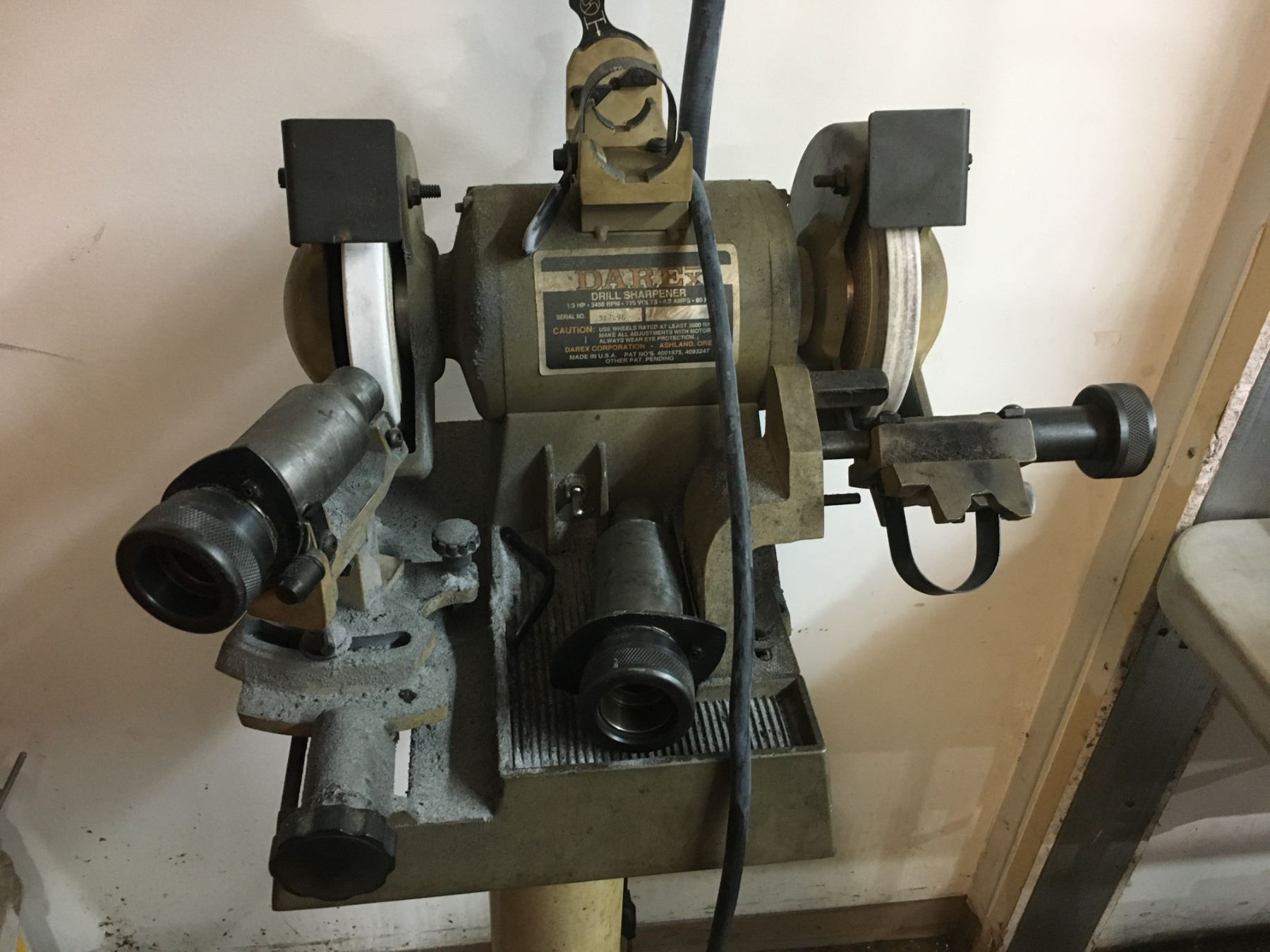 Darex Drill Bit Sharpener On Pedestal Stand Wlight Able Auctions