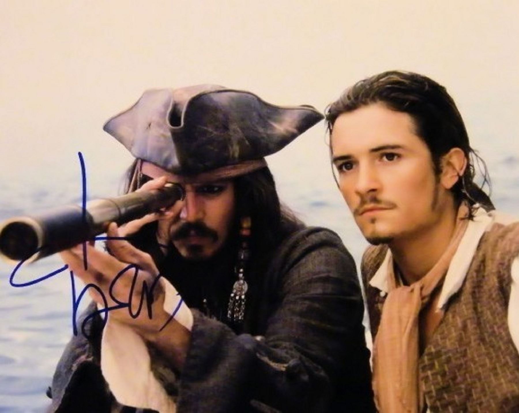 Johnny Depp signed Pirates of the Caribbean movie photo