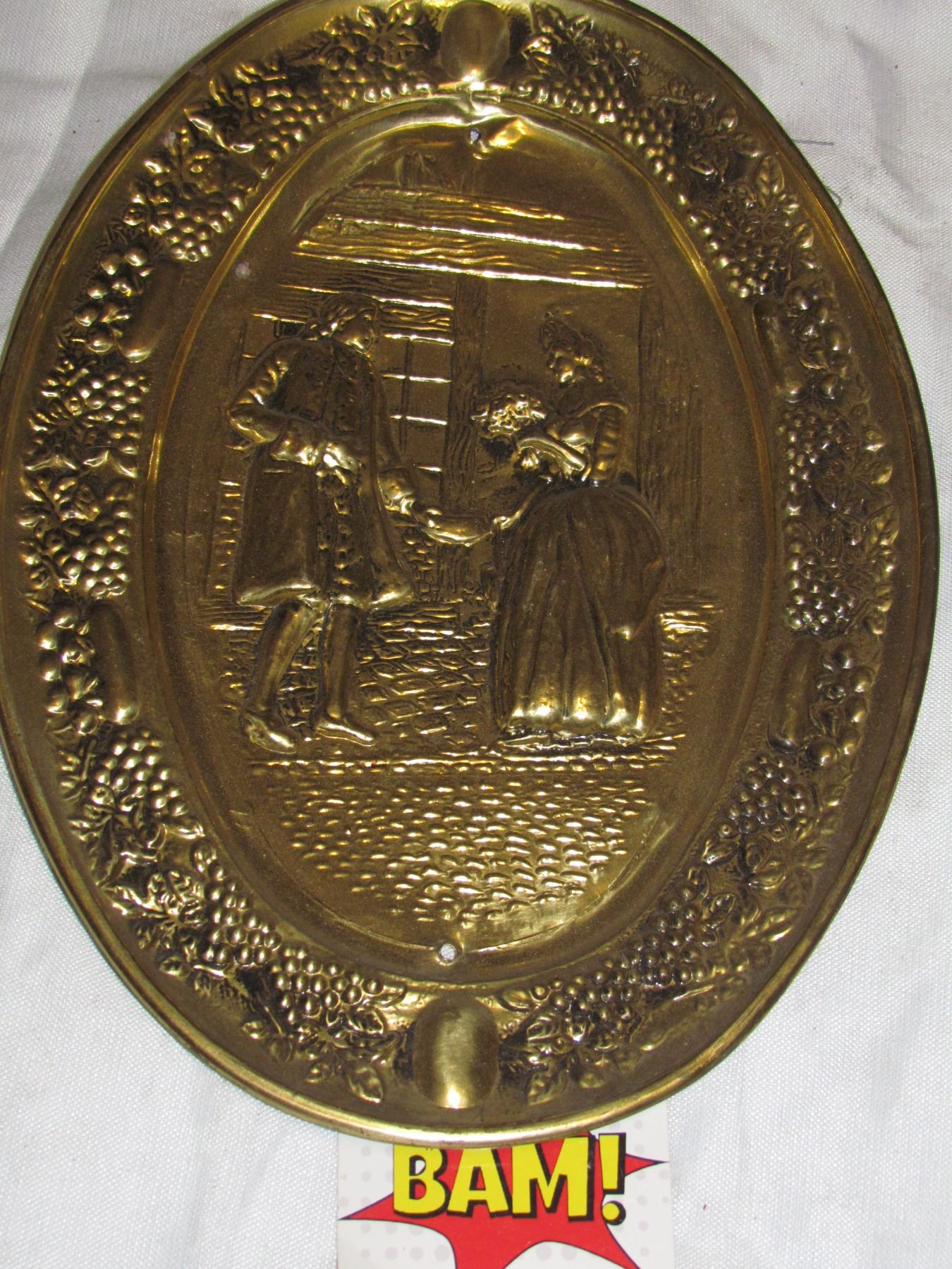 Oval Brass Plate - Bride & Groom