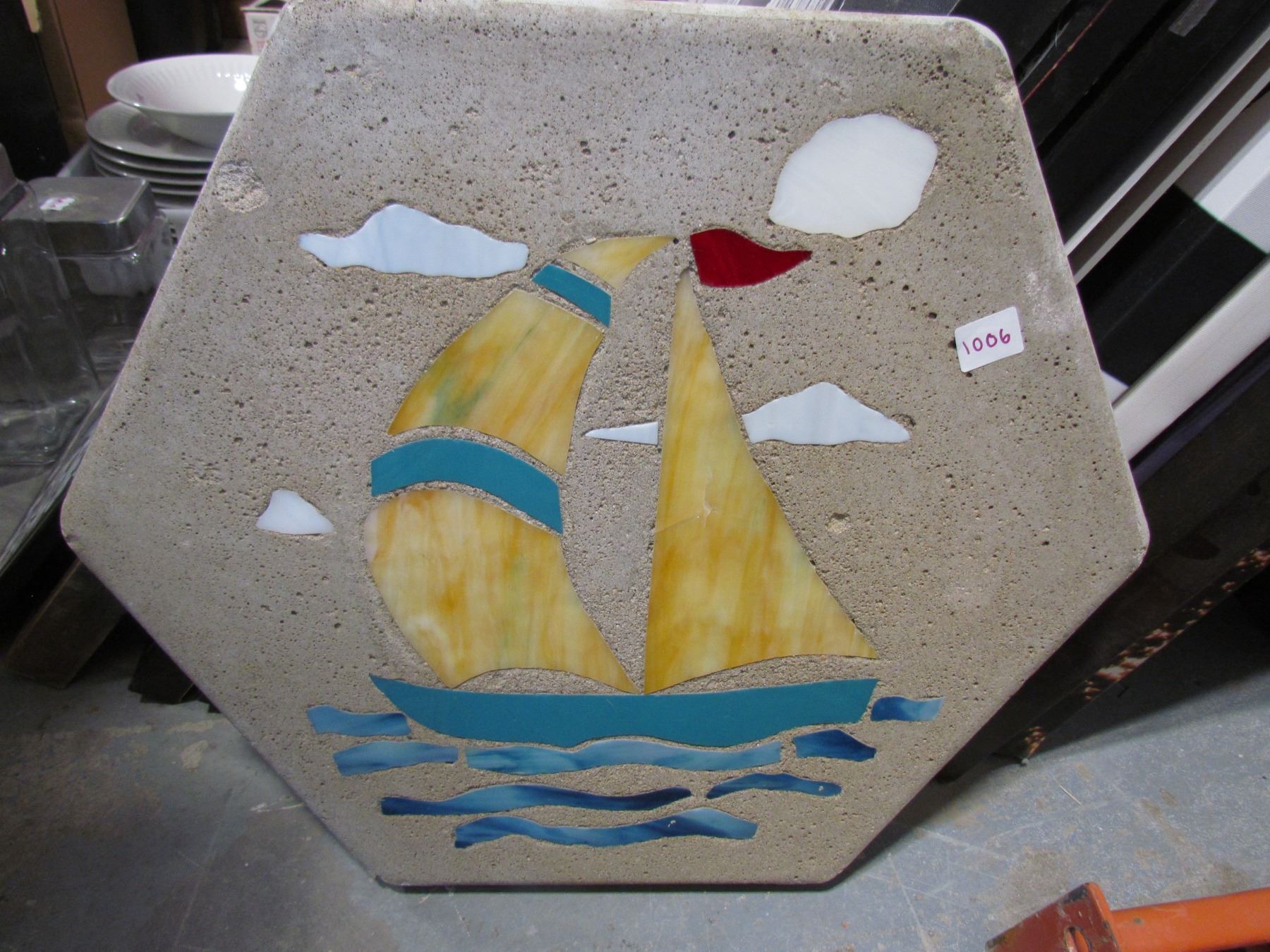 Hexagon Garden Stone - Boat