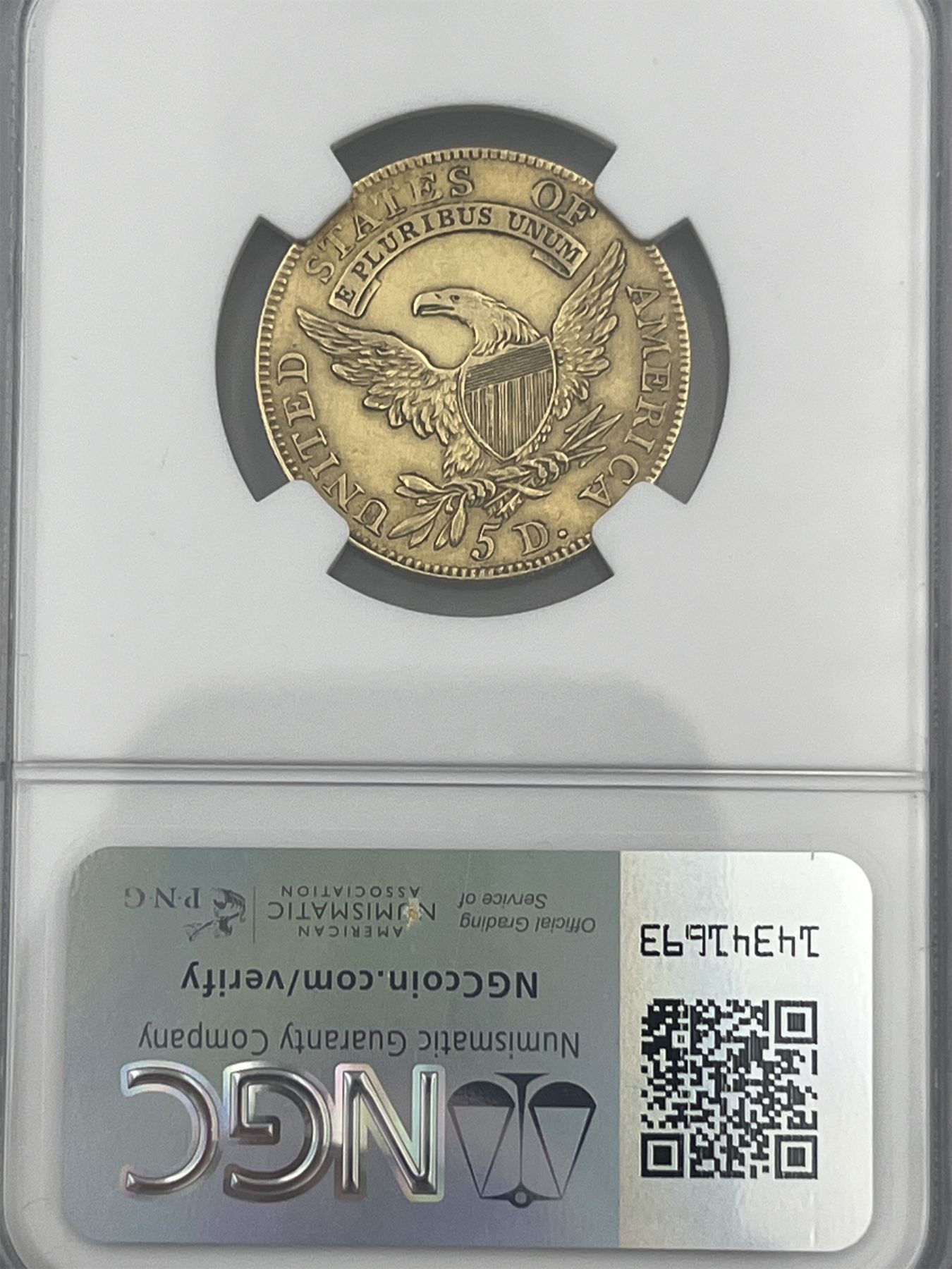 NGC Graded 1808/7 $5 BD-2 AU Details Cleaned Gold Coin - Bosley Auctioneers