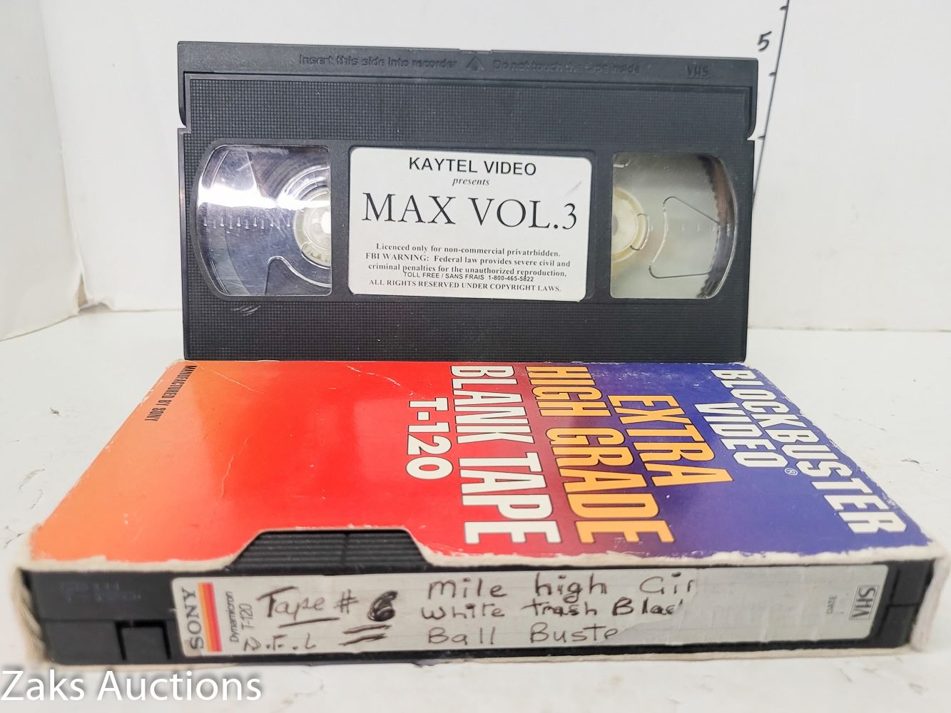 2 VHS - 1) MAX VOL 3 AND 2) MILE HIGH GIRLS, WHITE TRASH BASH, BALL BUSTER