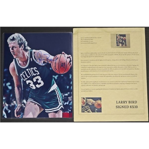 LARRY BIRD SIGNED 8X10 PHOTO W/COA