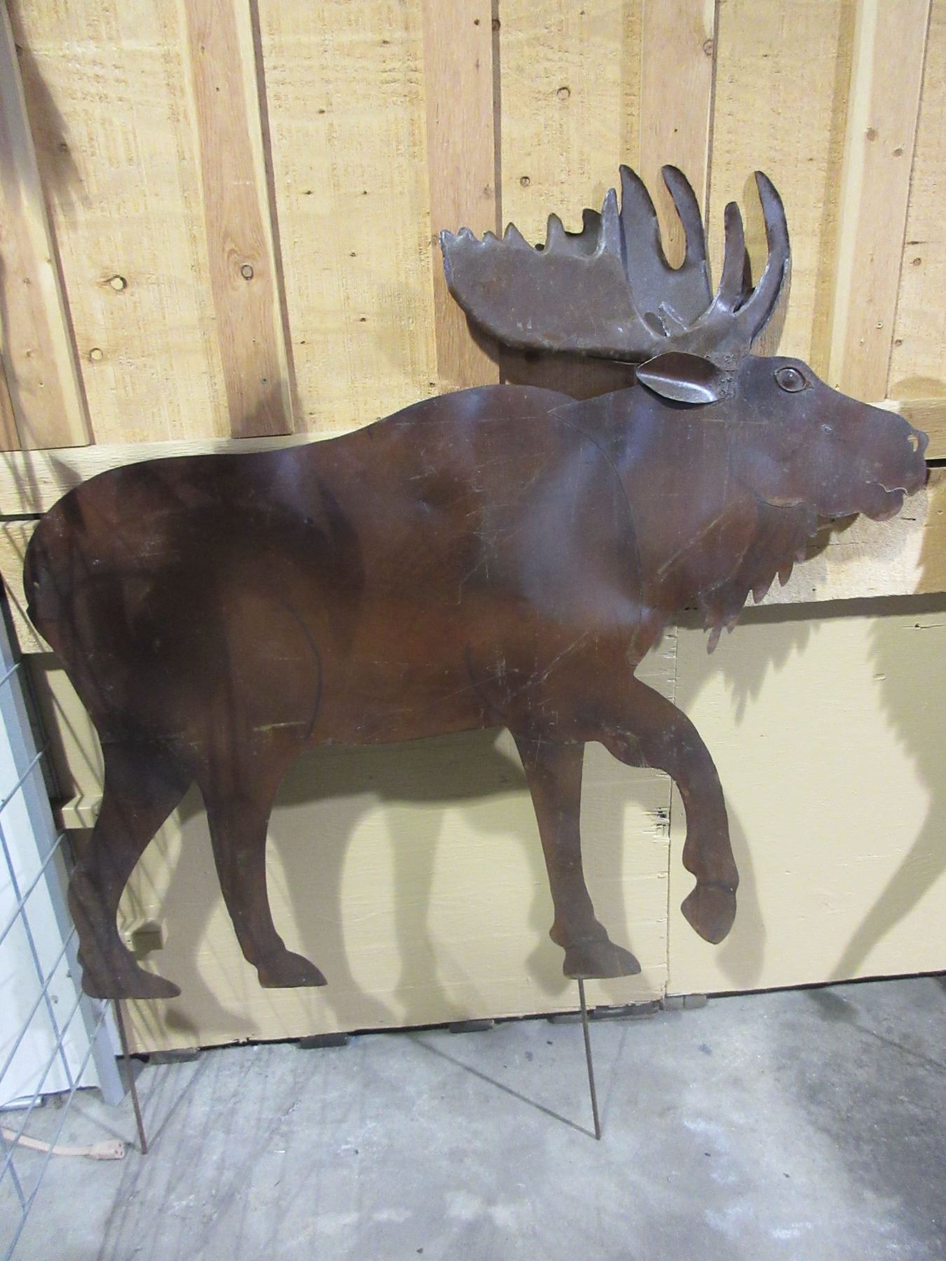 Metal Moose Cutout With Stakes- 48"H X 51"W
