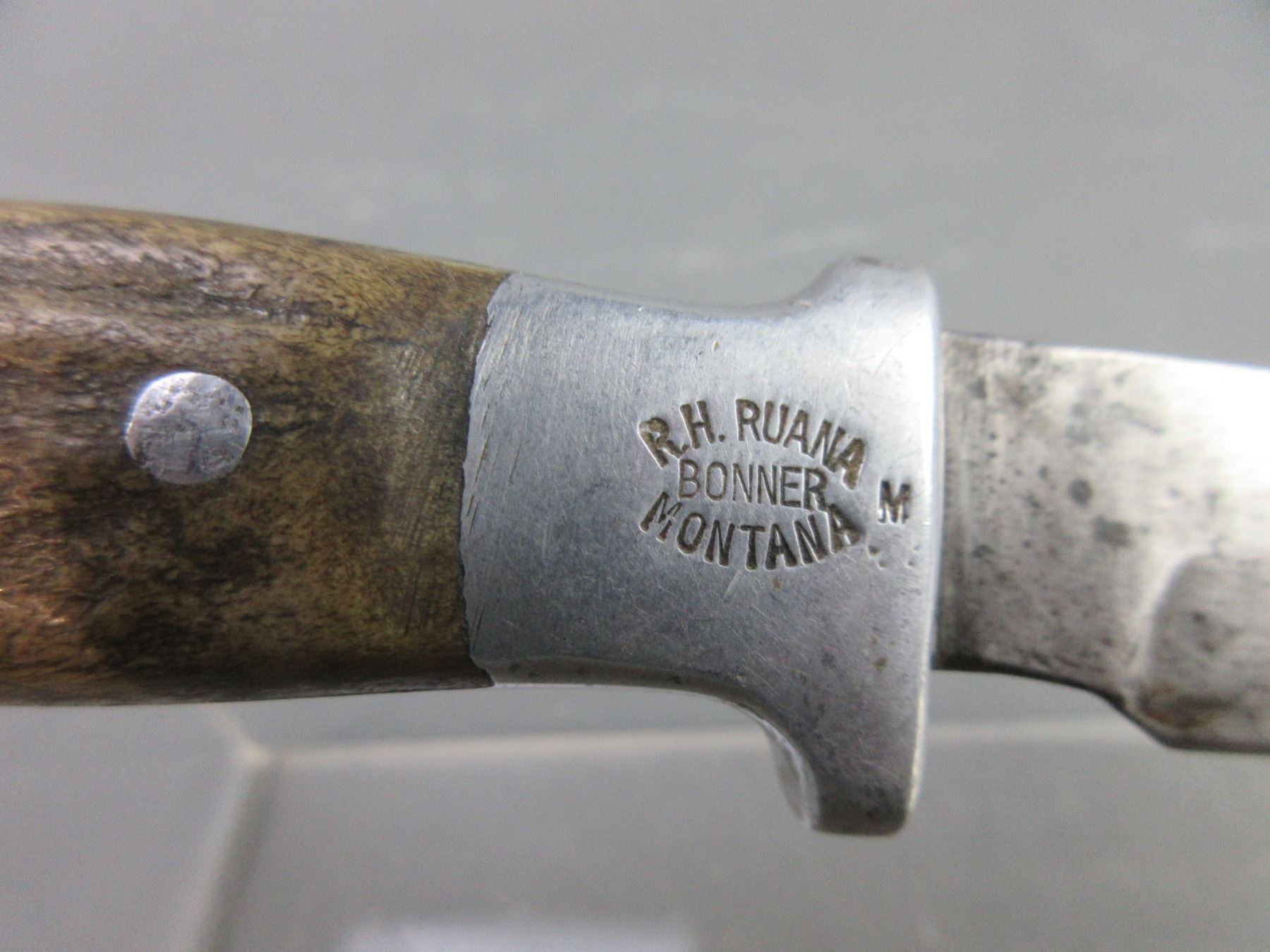 RH Ruana Bonner Montana Knife- M Stamp- 4" Blade- 3.75" Handle