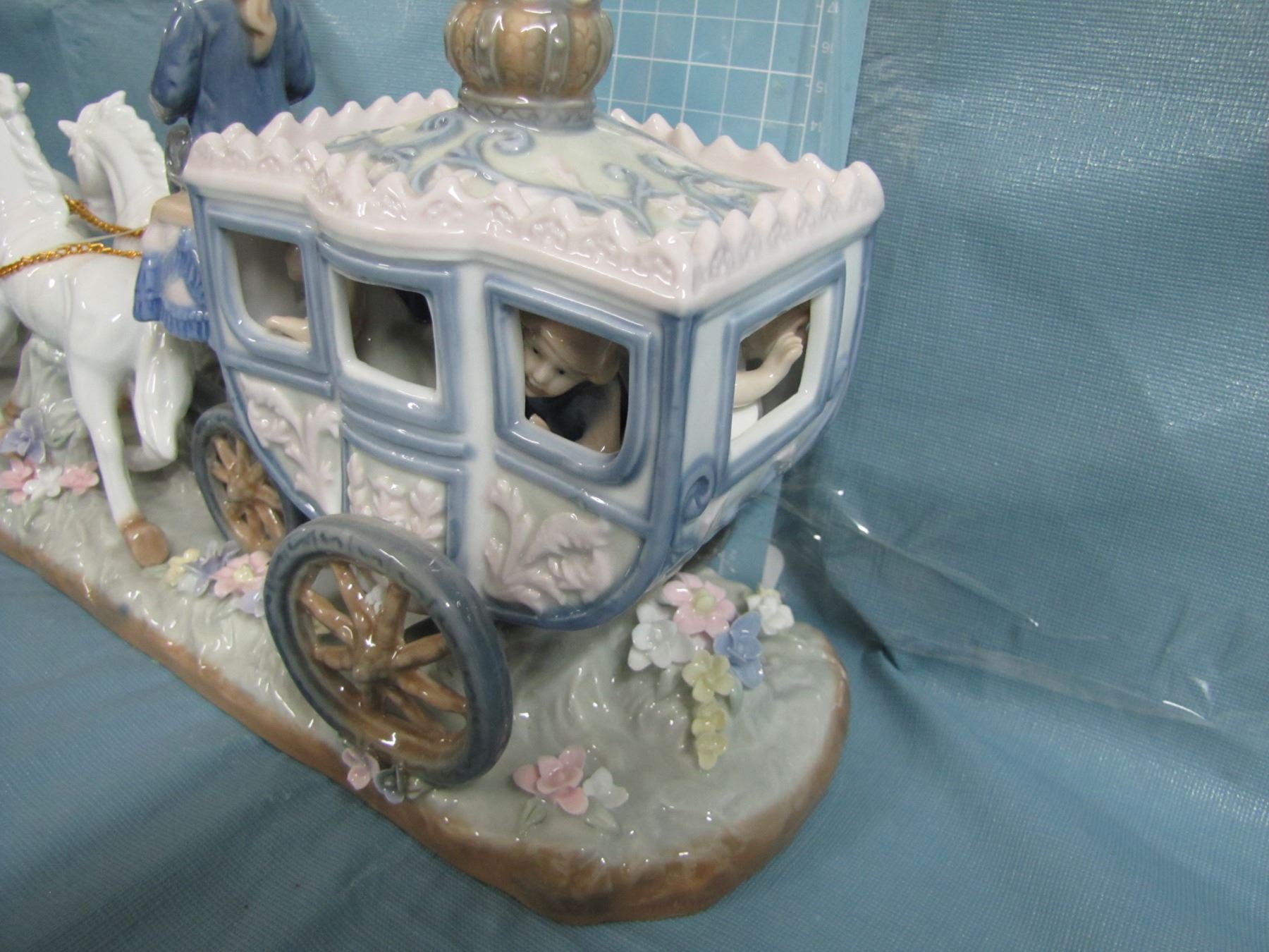 Victorian style coach and horses figurine - marked Sorelle