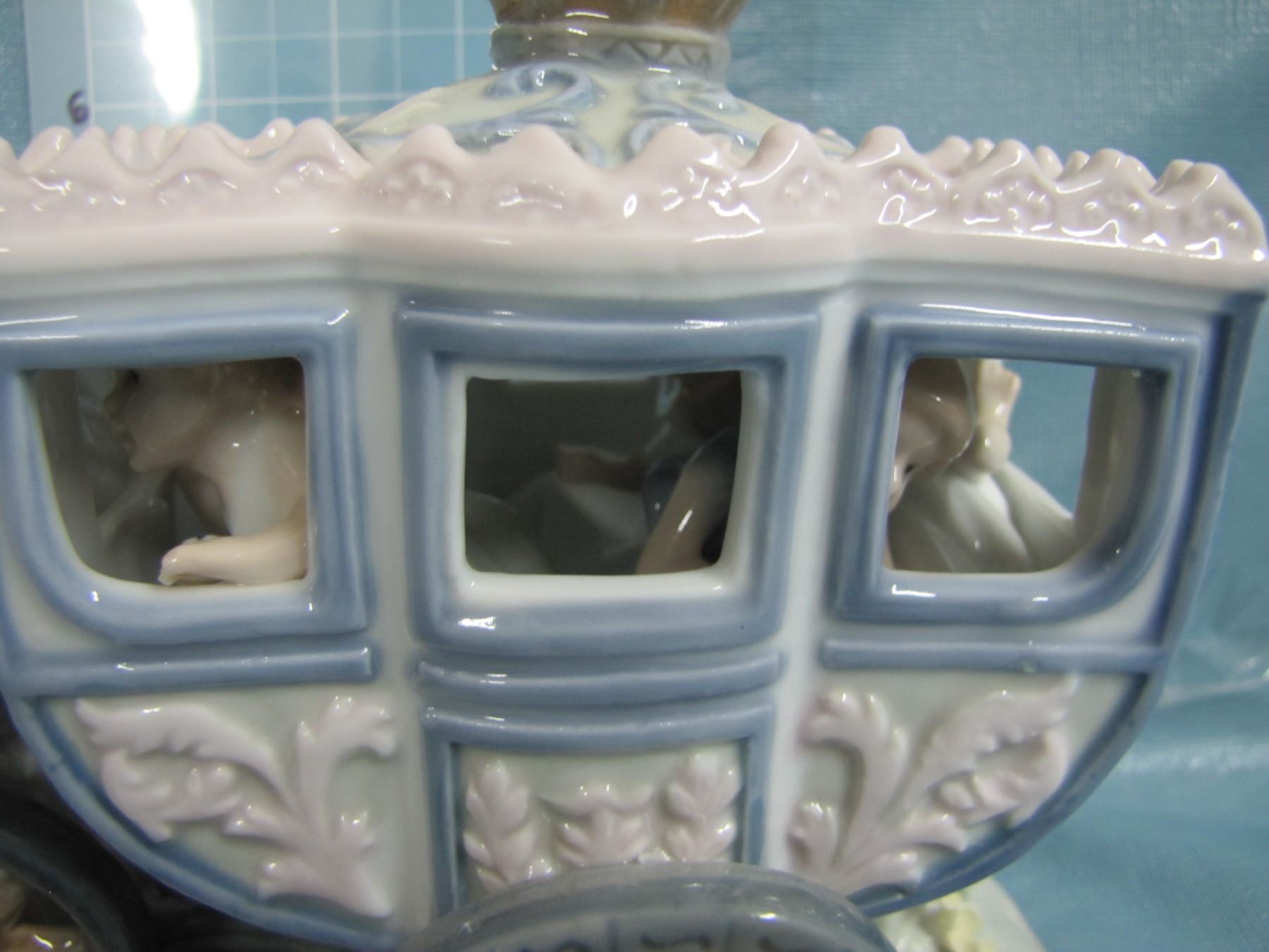 Victorian style coach and horses figurine - marked Sorelle