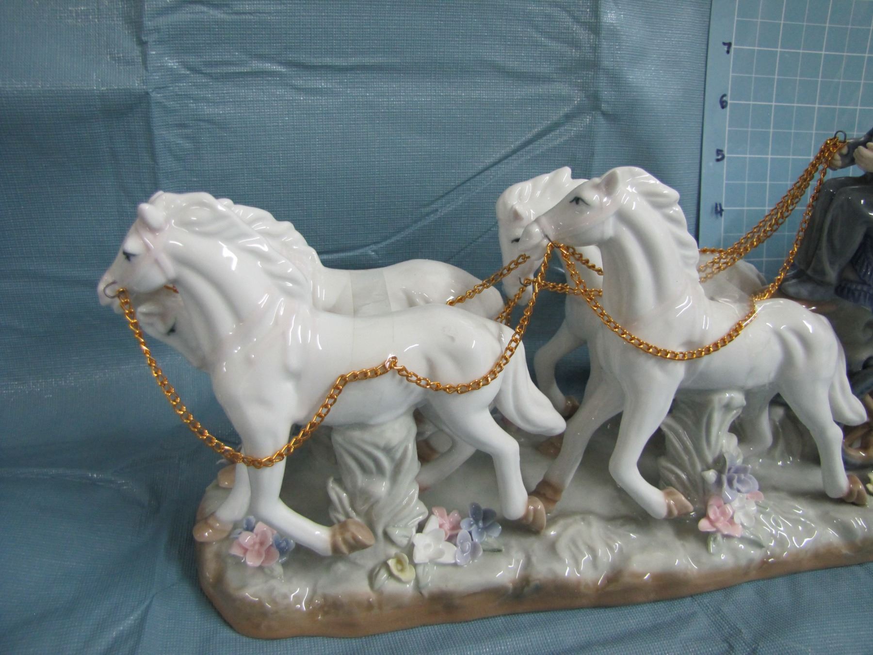 Victorian style coach and horses figurine - marked Sorelle