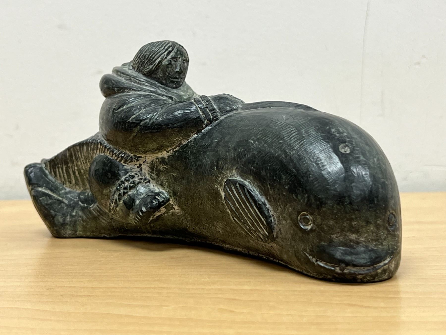 Wolf Original Hand Made in Canada Inuit Figure / Sculpture - Approx: 7.5"