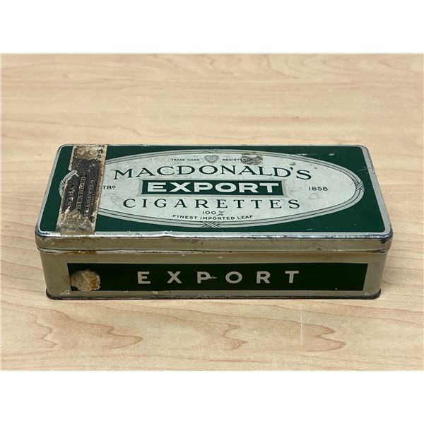 Vintage Macdonald's Export Cigarette Tin Holder - Held 100 Cigarettes