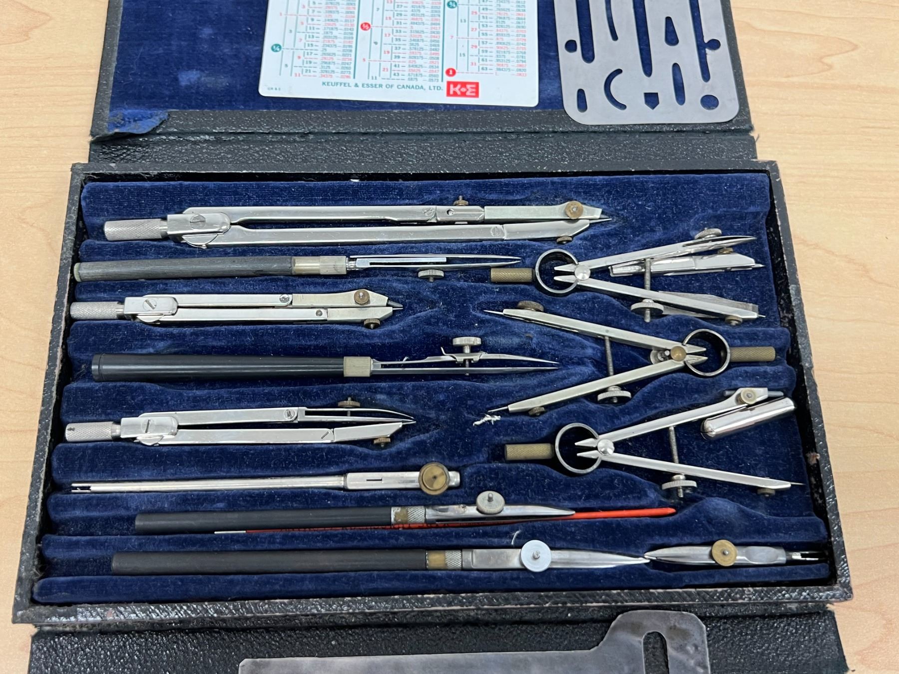 Vintage Drafting Tools Set w/original Case Architecture - see all photos