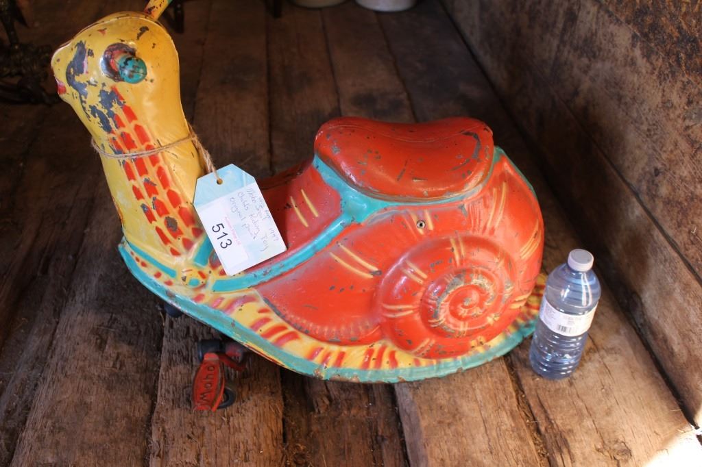 Very Rare Tin Mobo snail 1949 childs riding toy