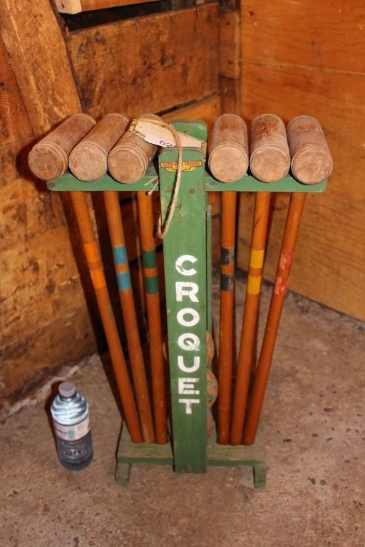 Vintage wood croquet set