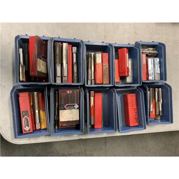 10 Blue Parts Bins Of Assorted Taps Able Auctions