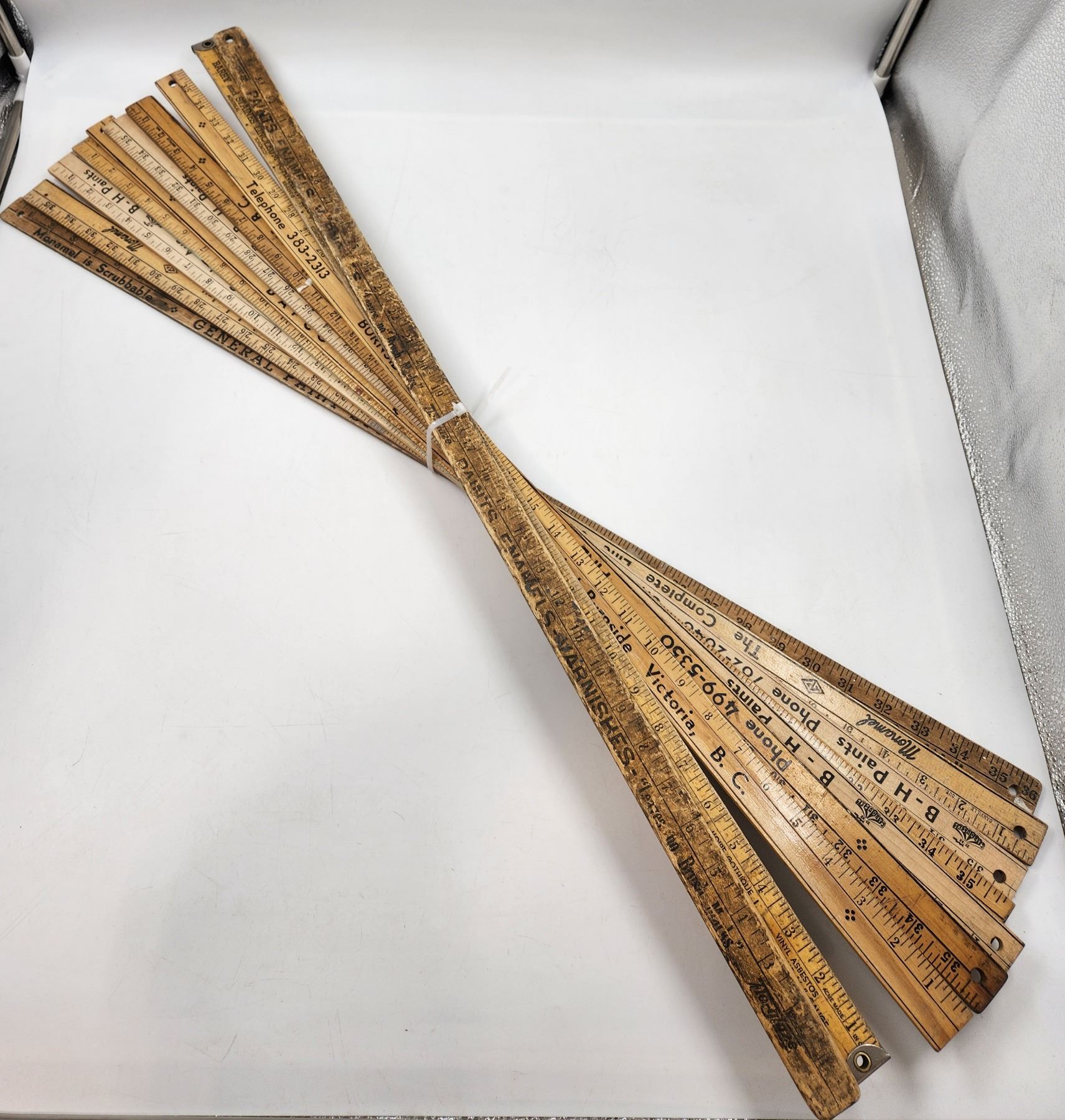 10 Vintage Advertising Yard Sticks