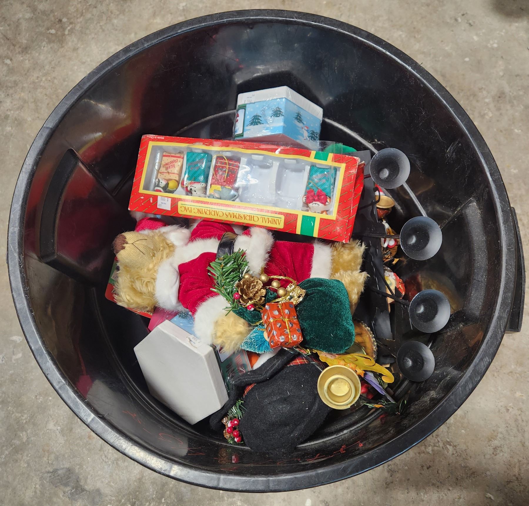 Garbage Can Full Of Christmas Decorations, a Lot of New Ones