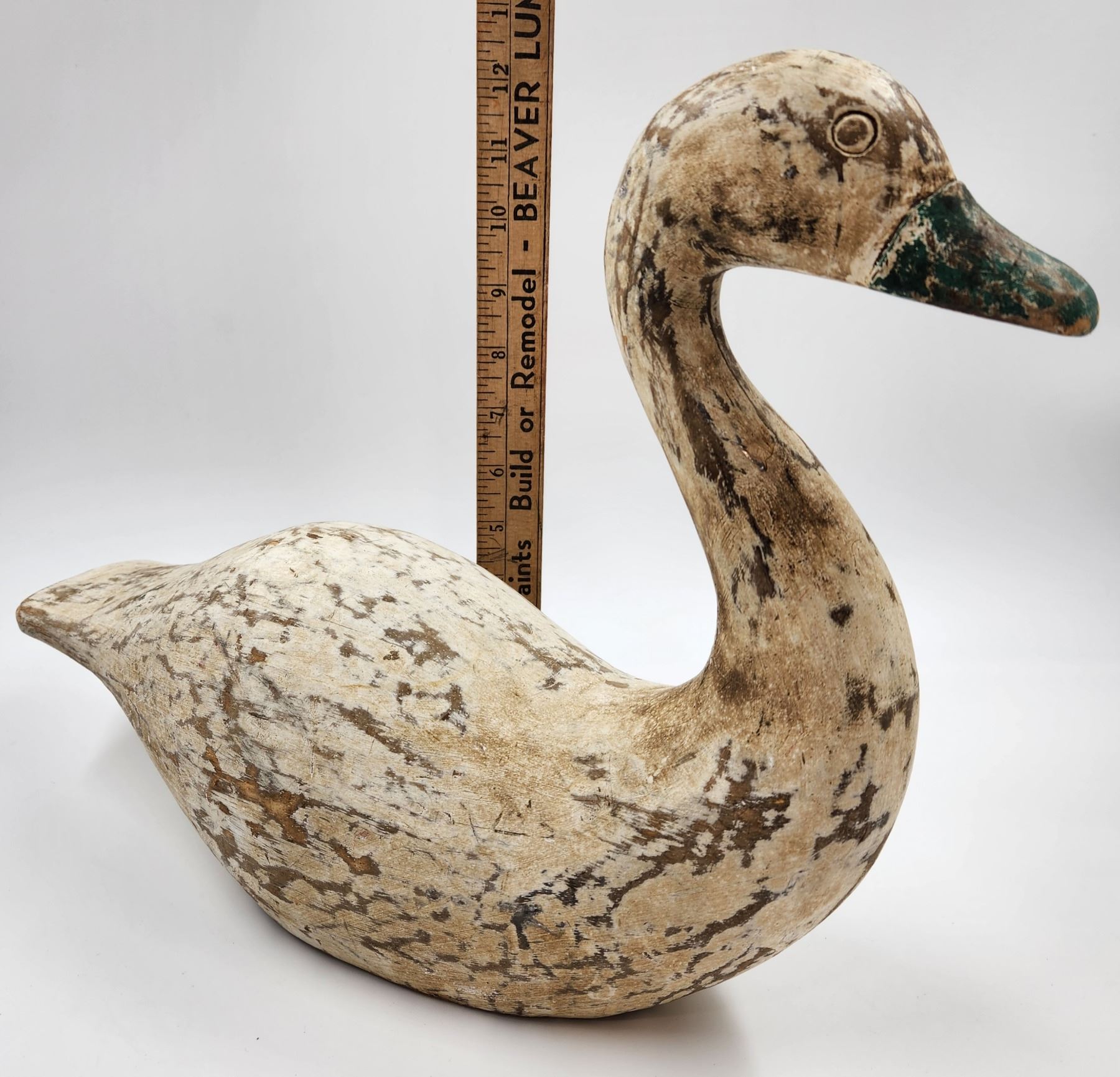 Vintage Hand Carved Wooden Goose