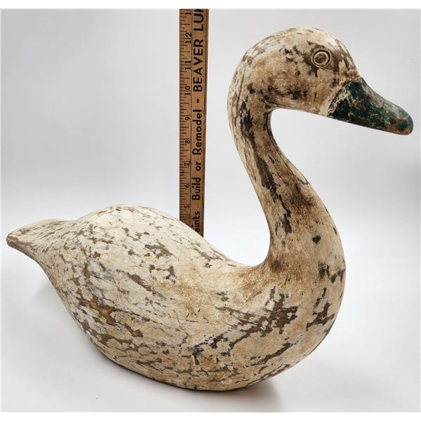 Vintage Hand Carved Wooden Goose