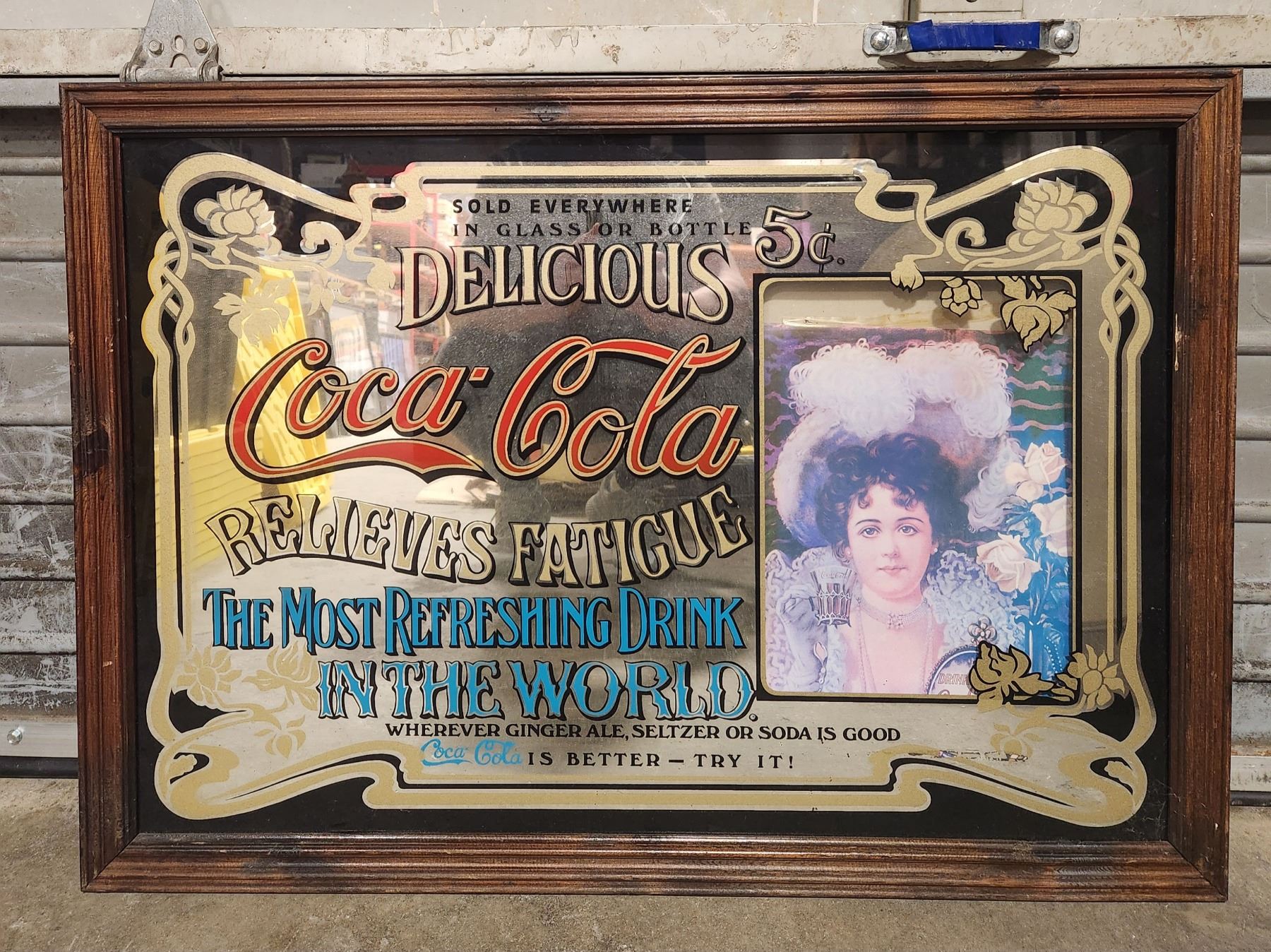 Large Vintage Coca-Cola Mirror