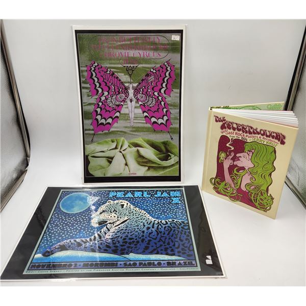 Afterthought Book by Jerry Cruz and 2 Concert Posters