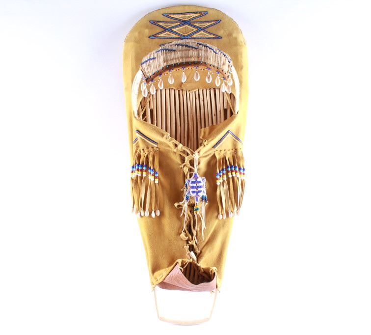 Paiute Modoc Basketry Beaded Large Cradle Board