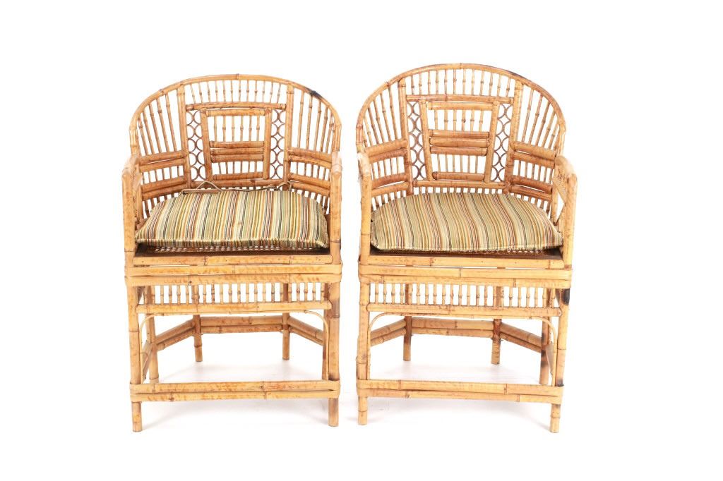Thomasville Brighton Pavilion Bamboo Rattan Chairs