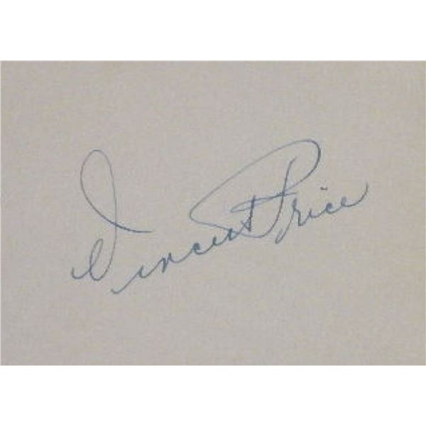 Vincent Price signature slip