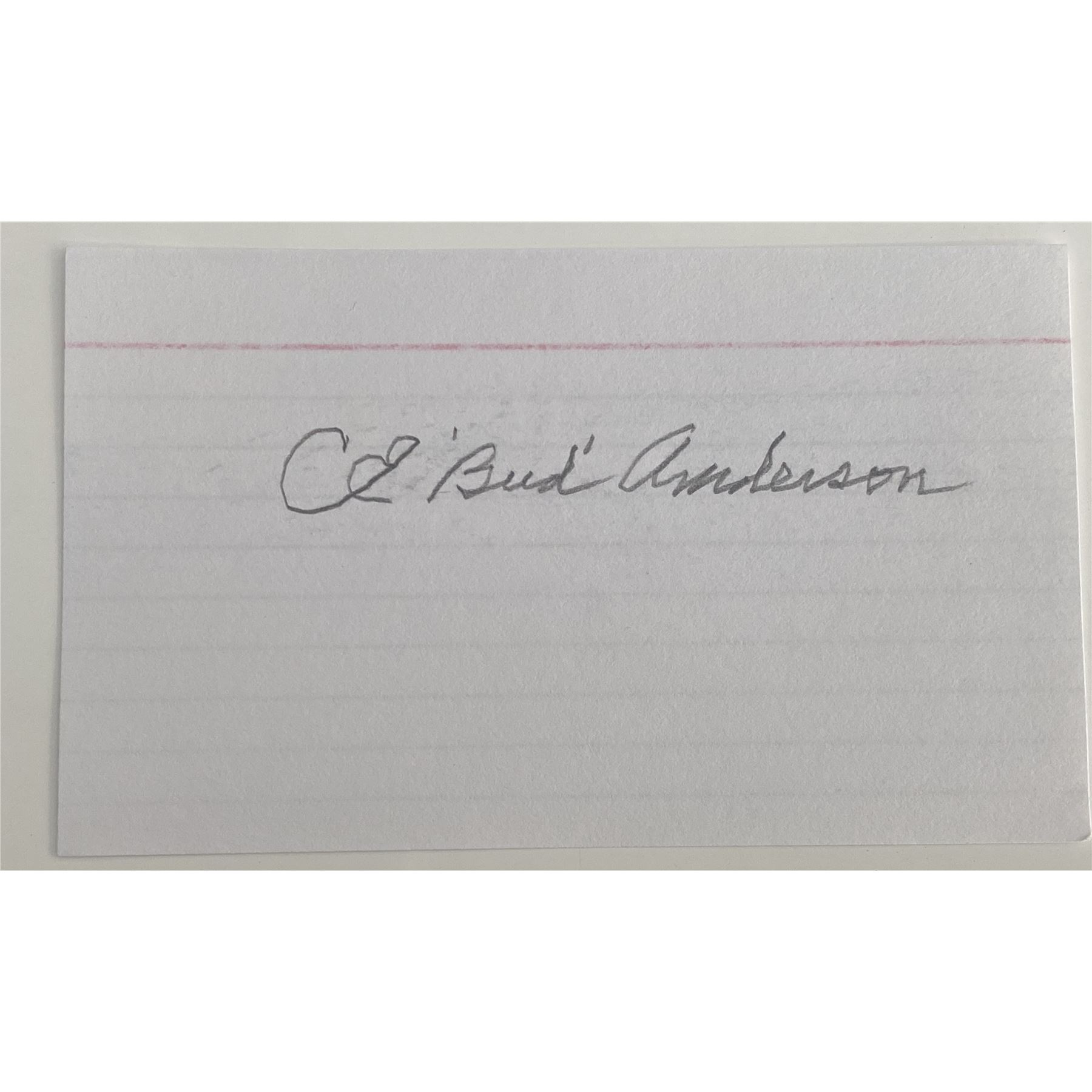 Pilot Bud Anderson original signature